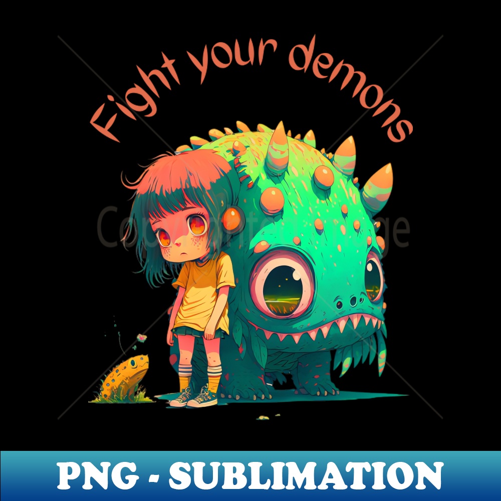 Fight your demons - PNG Transparent Sublimation File - Bring | Inspire ...