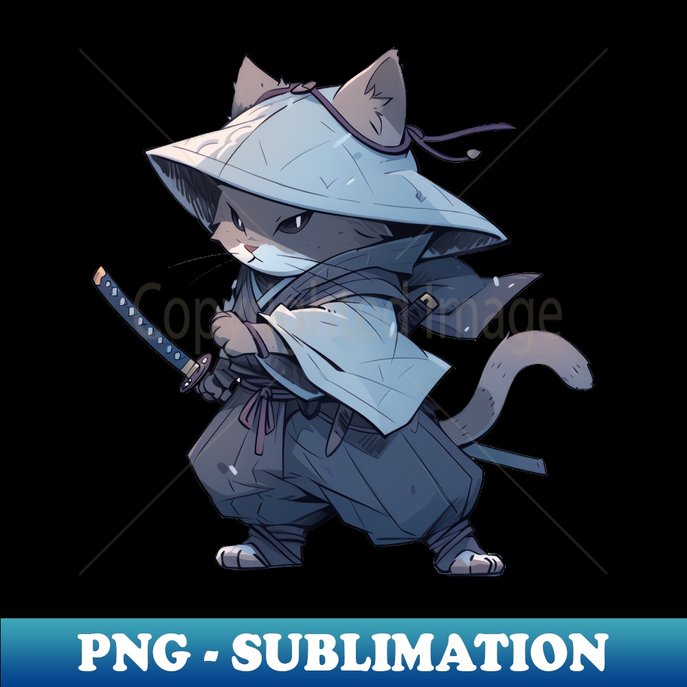 Traveling Samurai style Cat Hero - Signature Sublimation PNG - Inspire ...