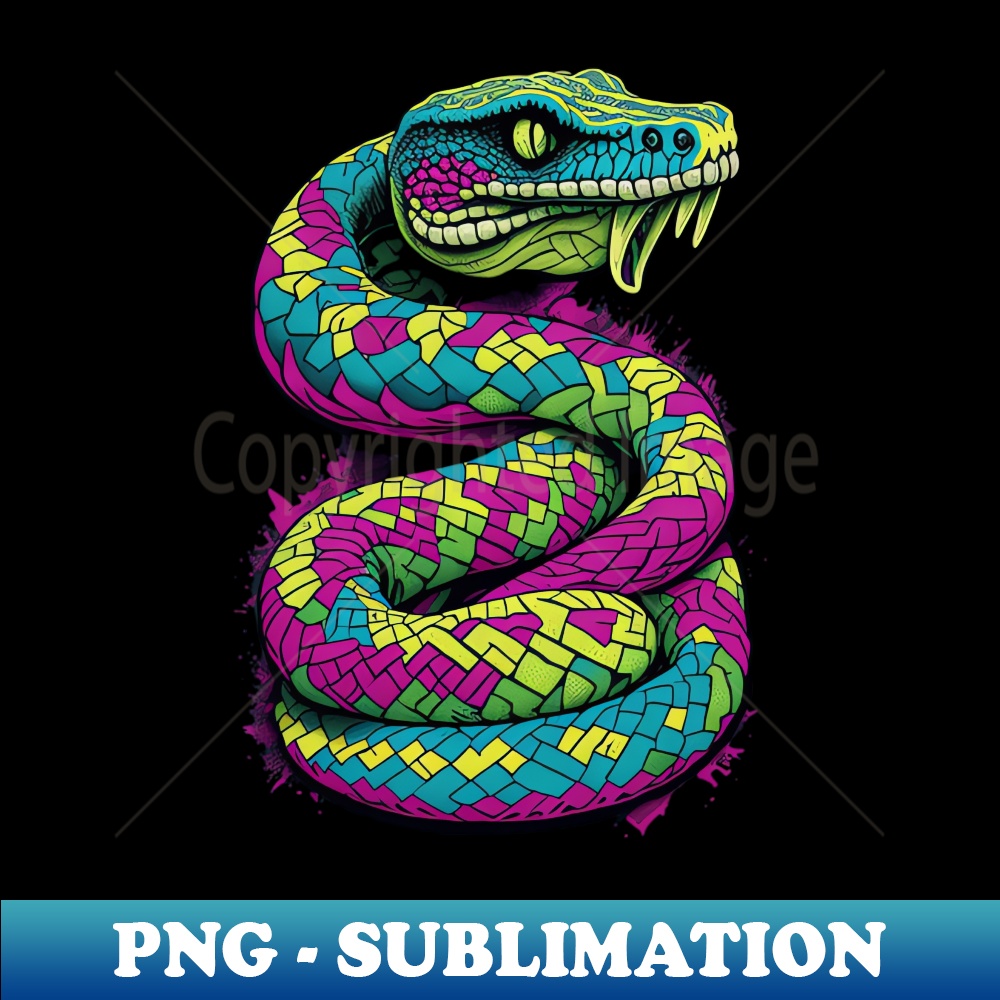 Tie-dye-pattern snake - PNG Transparent Sublimation Design - - Inspire ...