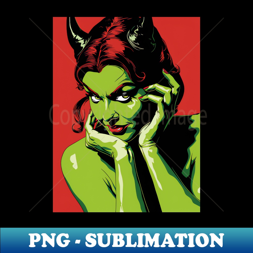 Female Demon Woman Pop Comic Art Illustration - Unique Subli | Inspire ...