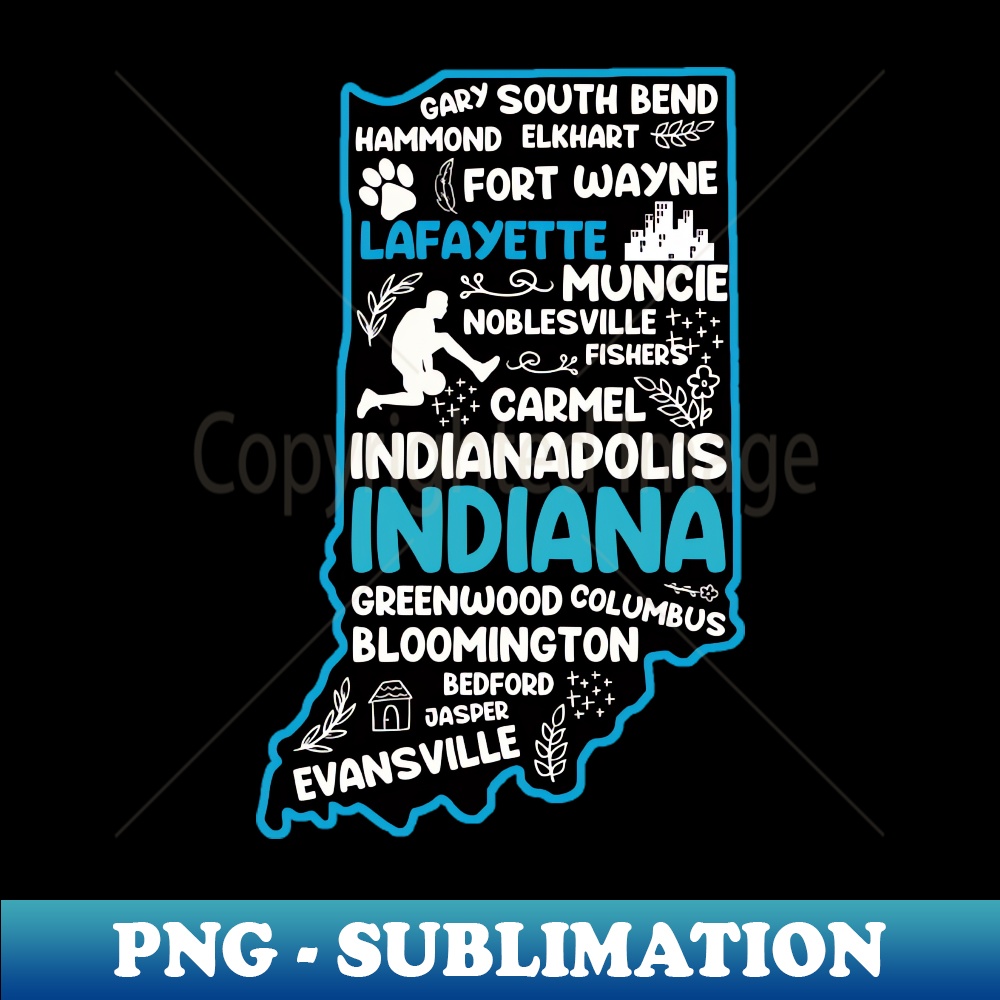 Lafayette Indiana cute map Fort Wayne Evansville South Bend | Inspire ...