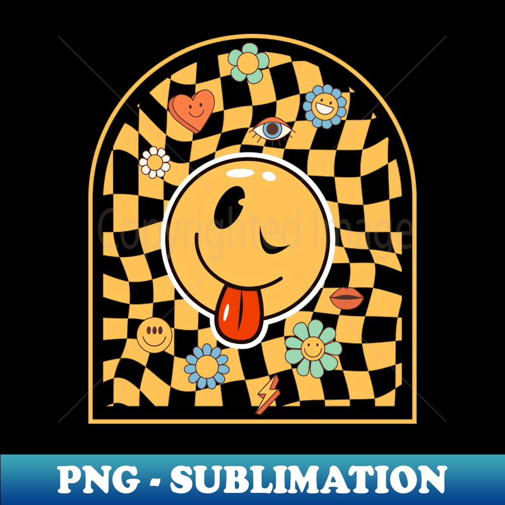 Hippie Psychedelic Aesthetic Happy Smiley Face - Aesthetic S - Inspire ...