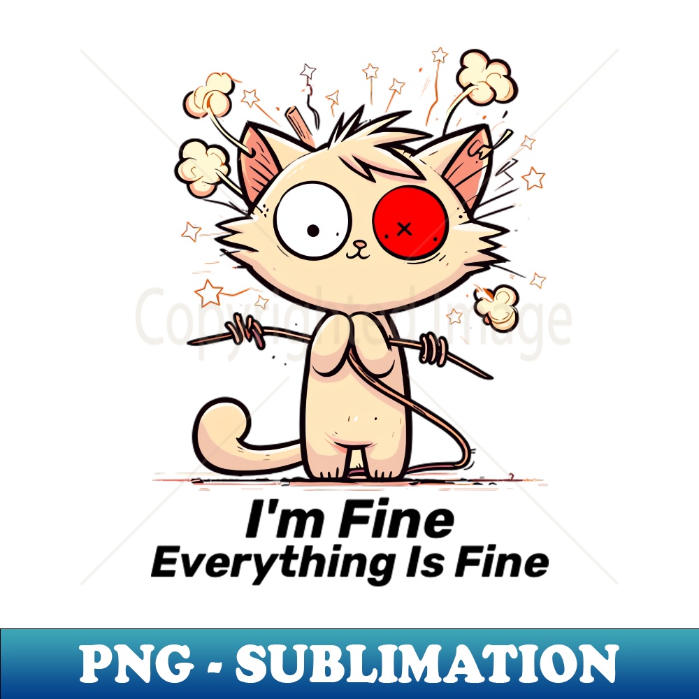 Funny Cat Its Fine Im Fine Everything Is Fine Sarcatic - P | Inspire Uplift