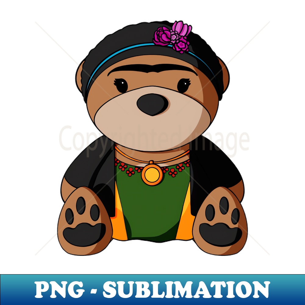 Frida Kahlo Teddy Bear - Elegant Sublimation PNG Download - - Inspire ...