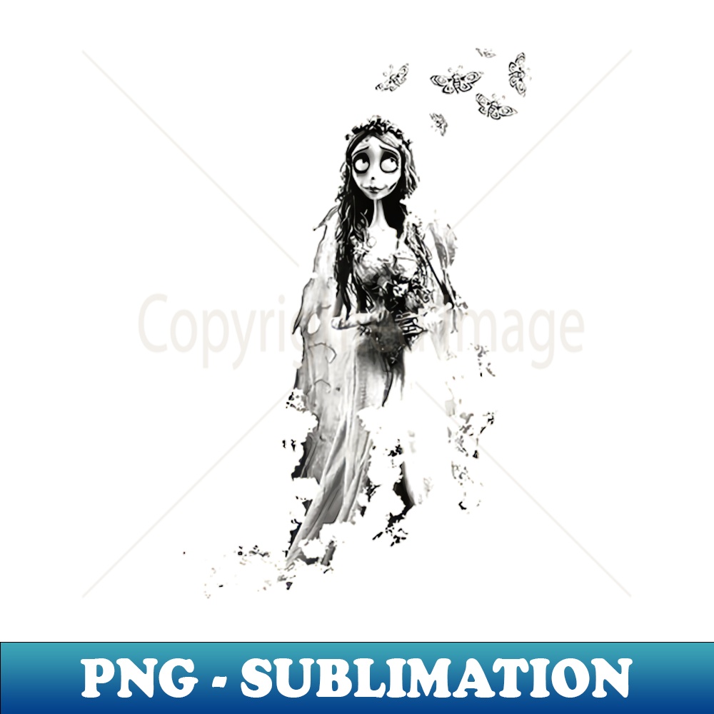 Corpse Bride Emily Butterflies Girl - Modern Sublimation PNG | Inspire ...