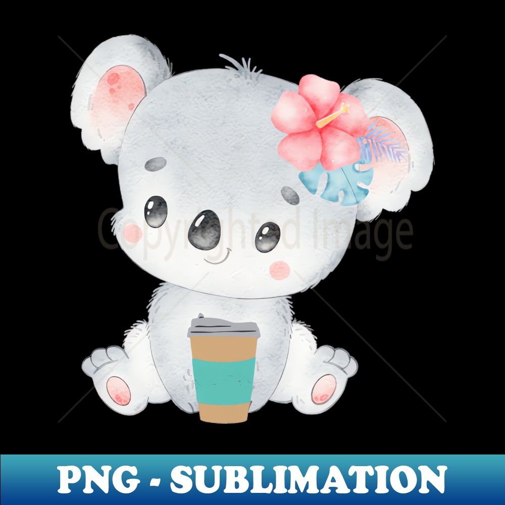 Cute Koala Drinking Coffee Koala Drinks Coffee First Sleepy | Inspire ...