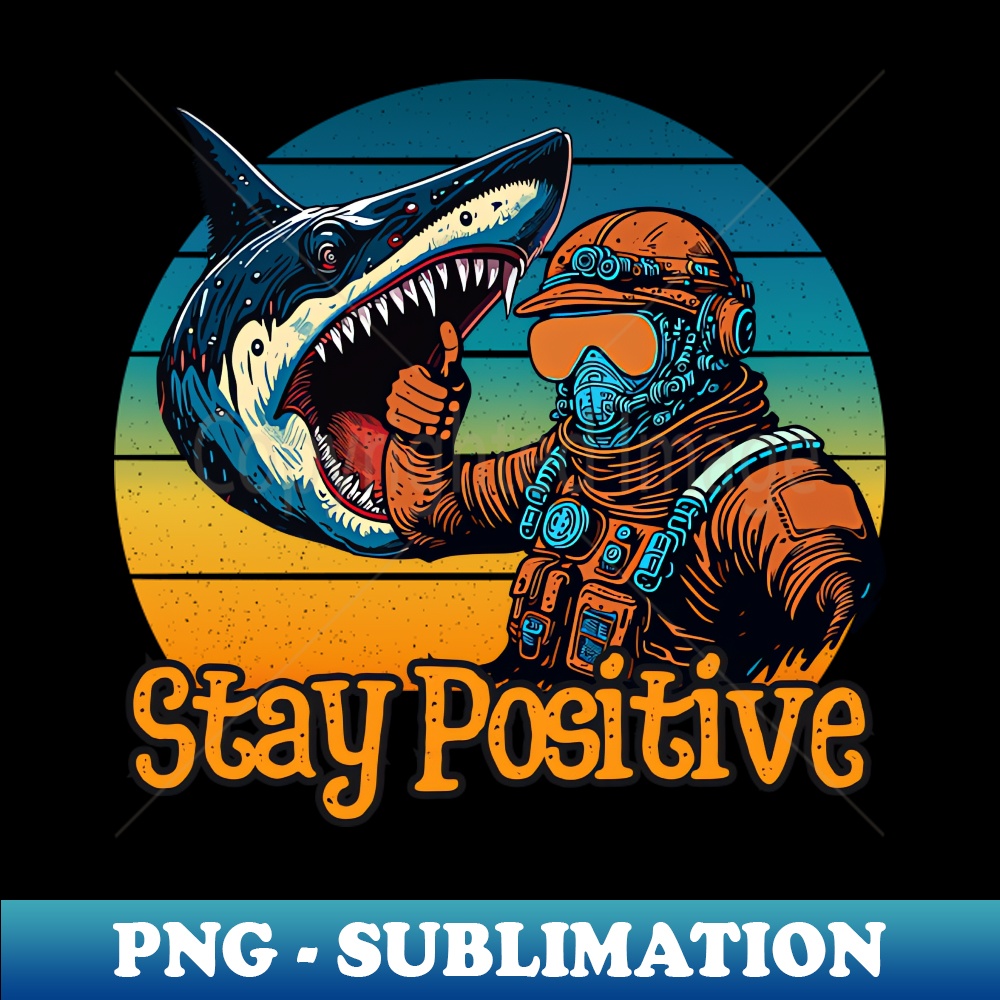Stay-positive shark - Exclusive PNG Sublimation Download - S | Inspire ...