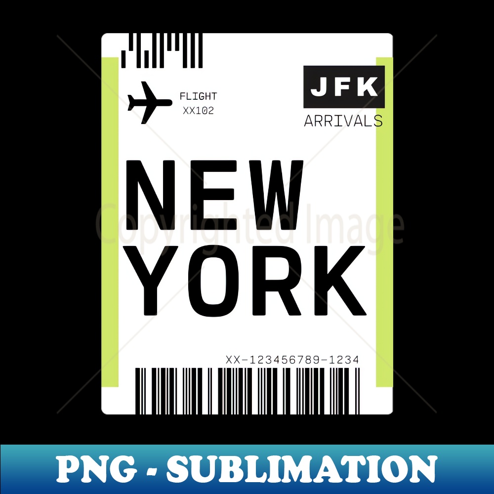 New York Mini Boarding Pass - Signature Sublimation PNG File - Inspire ...