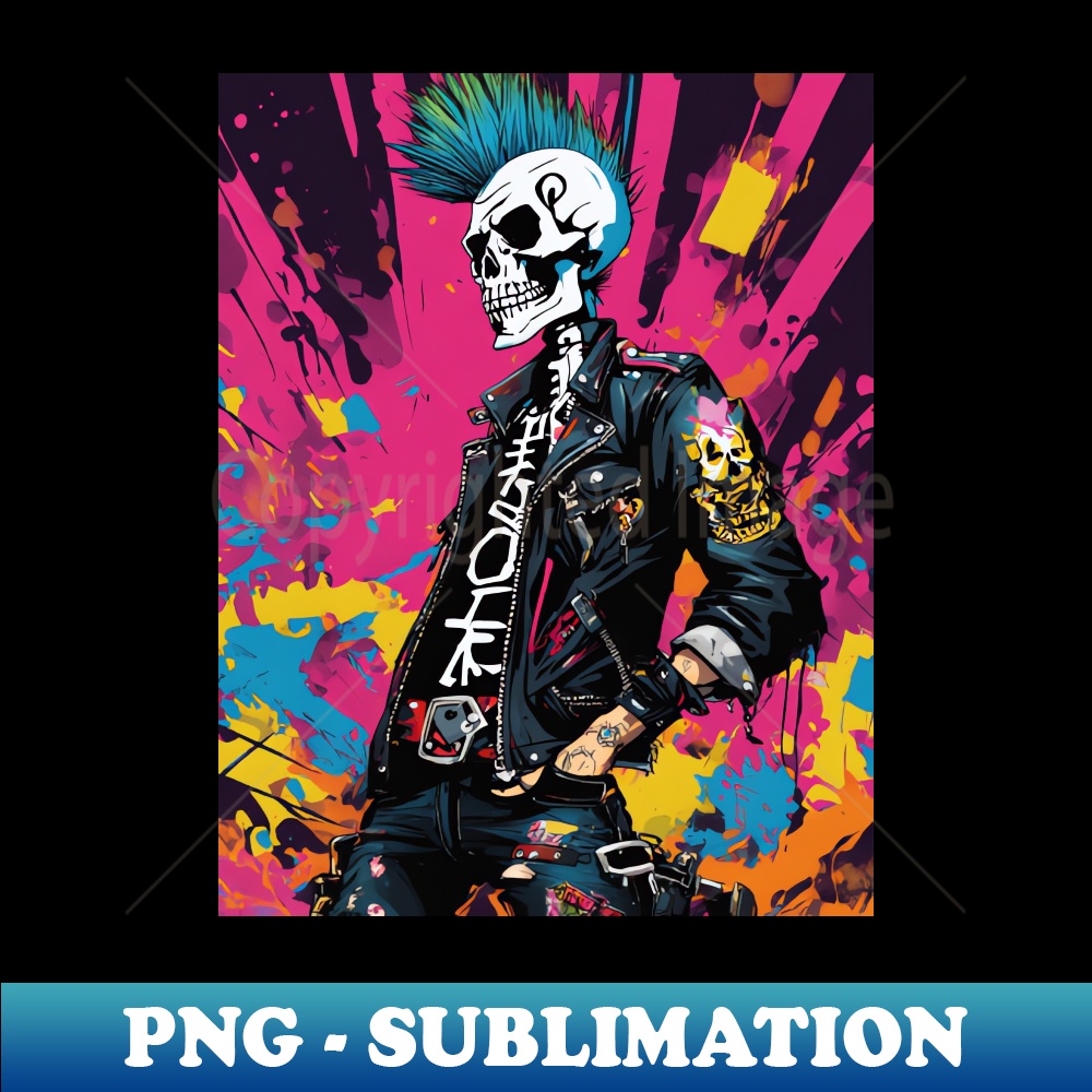 punk rock funny skeleton - PNG Sublimation Digital Download - Inspire ...