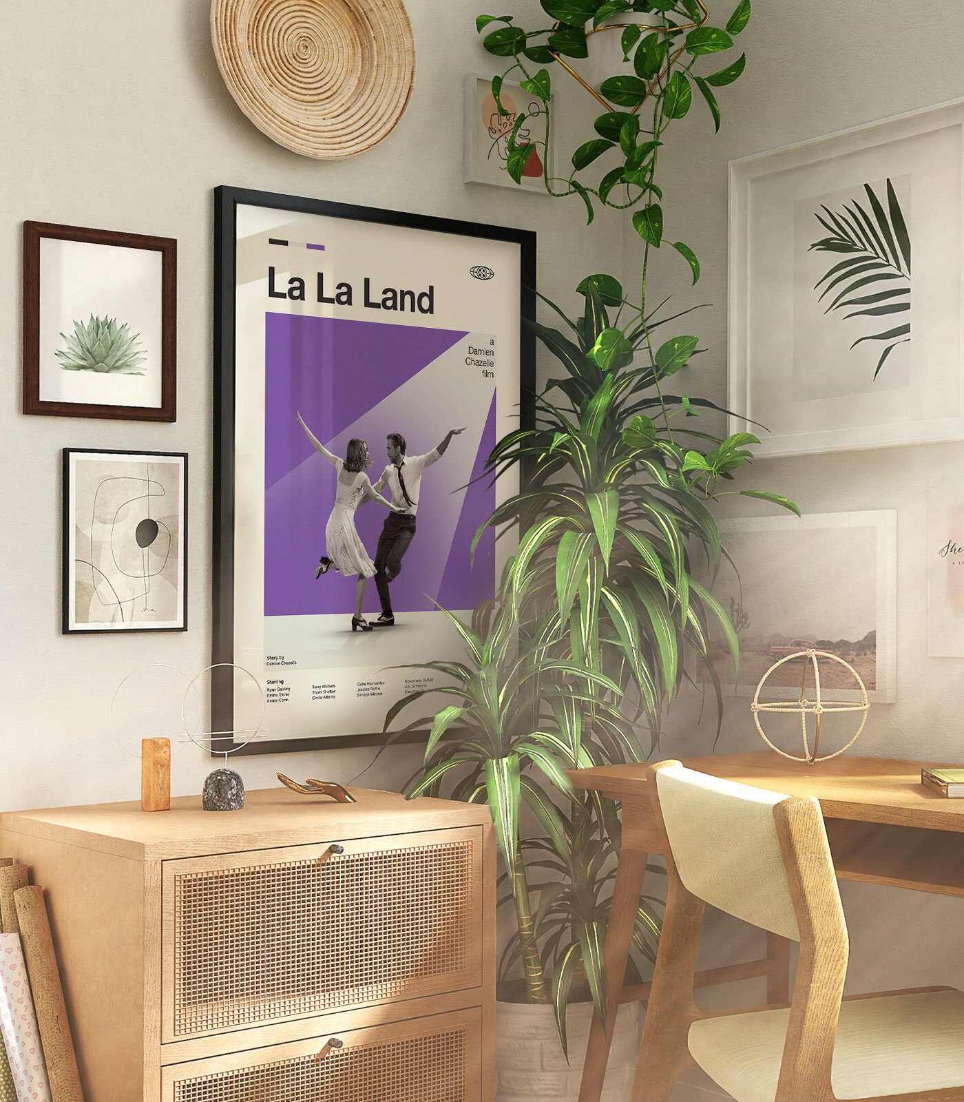Mid-century Modern La La Land Poster, Movie Poster, Purple V - Inspire ...