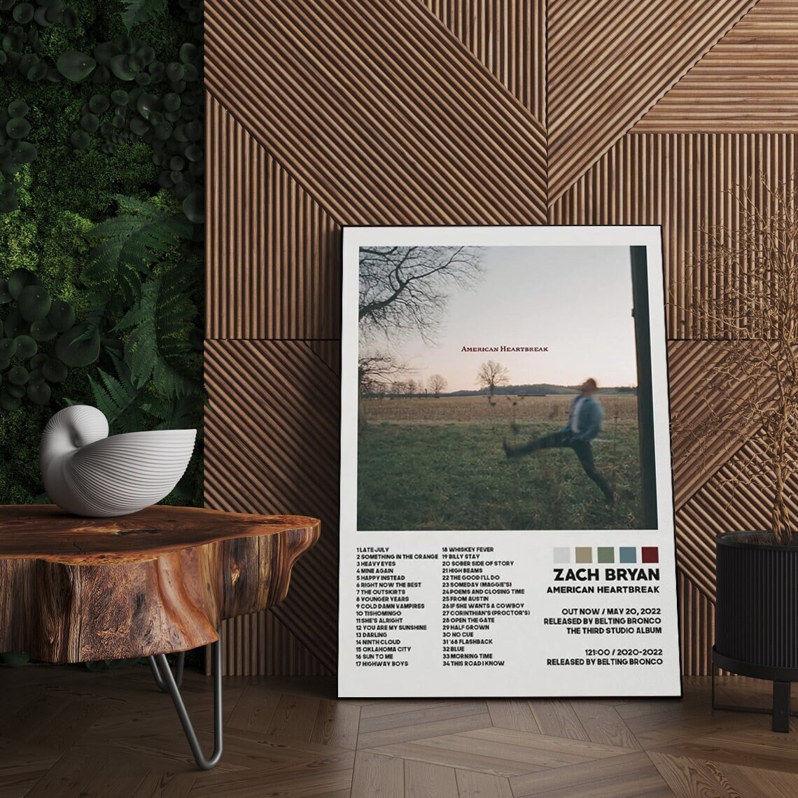 Zach Bryan Poster, American Heartbreak Poster, Modern Mid-ce | Inspire ...