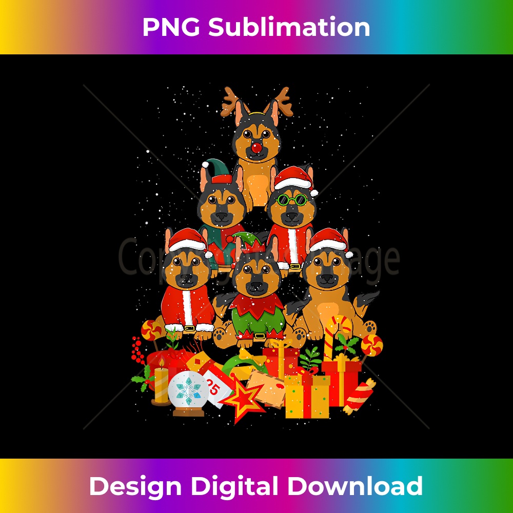 German Shepherd Merry Christmas Tree Lights Dog X-Mas Dogs T | Inspire ...