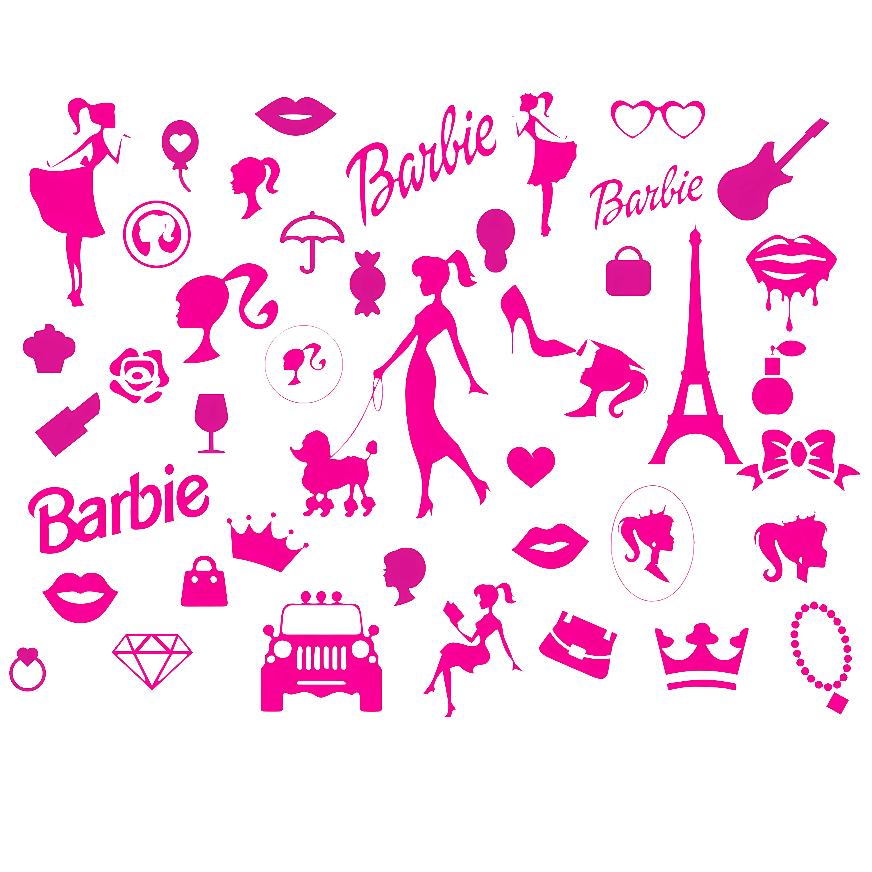 Barbi Icons Bundle Logo Babe Doll Girly Princesse Svg Silhou | Inspire ...
