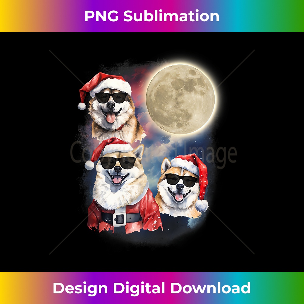 Three Akita Moon Akitas Howling Moon Weird Cursed Christmas - Inspire ...