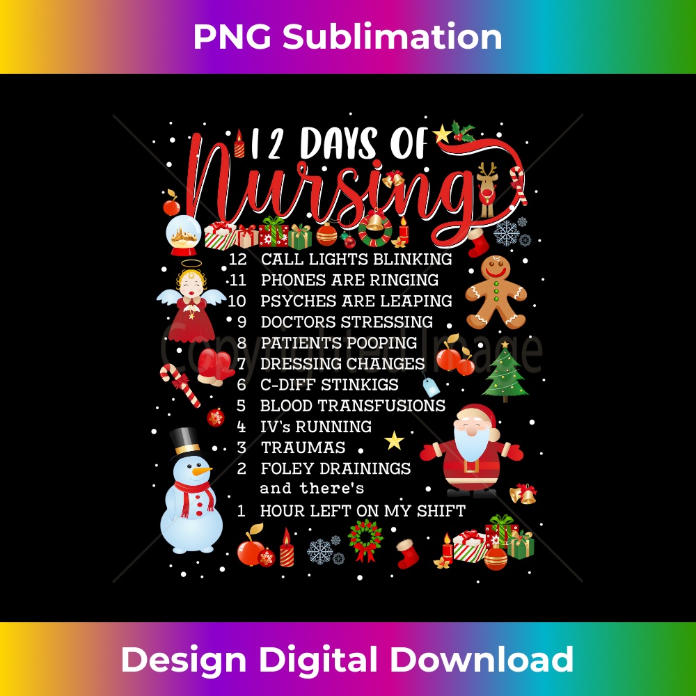 Nurses Merry Christmas Nurse Funny 12 Days of Nursing Xmas L | Inspire ...