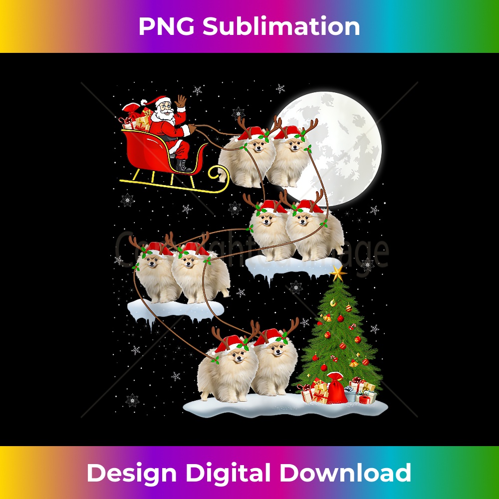 Xmas Tree Lighting Santa Riding Pomeranian Dog Christmas Tan | Inspire ...