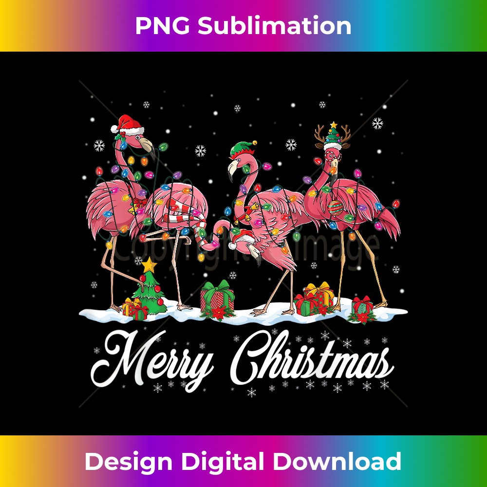 Merry Christmas Flaming Xmas Lights Santa Flamingo Love - Cr - Inspire ...