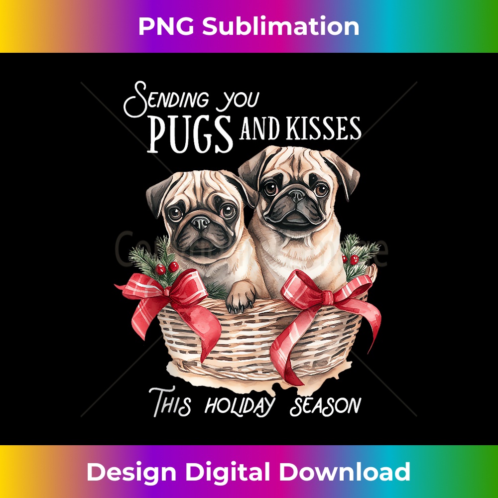 Sending You Pugs And Kisses Cute Pug Dog Pajama Christmas Ta | Inspire ...