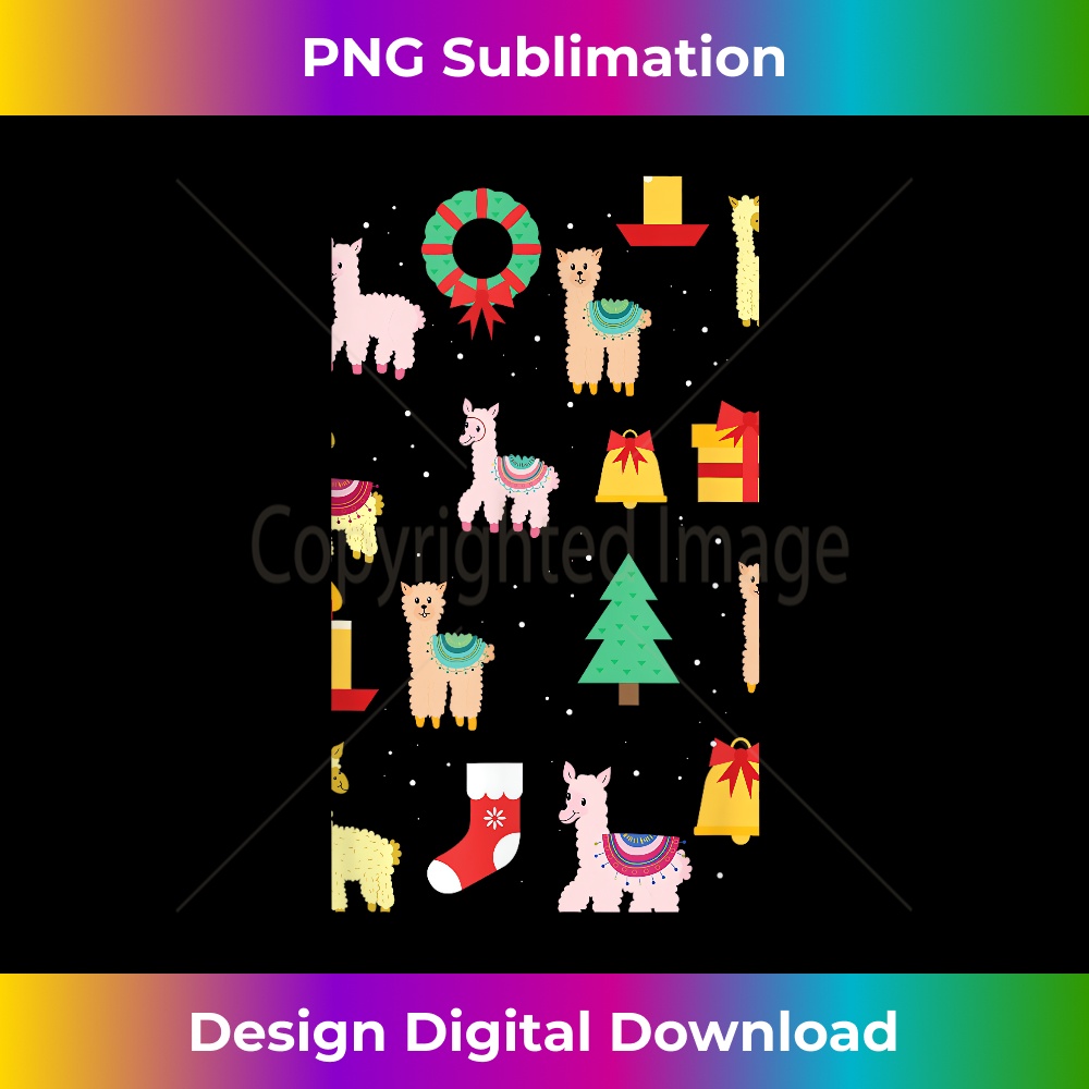 Llama Alpaca Christmas Tree Snow Pattern Cute X-Mas Gif - Ar | Inspire ...