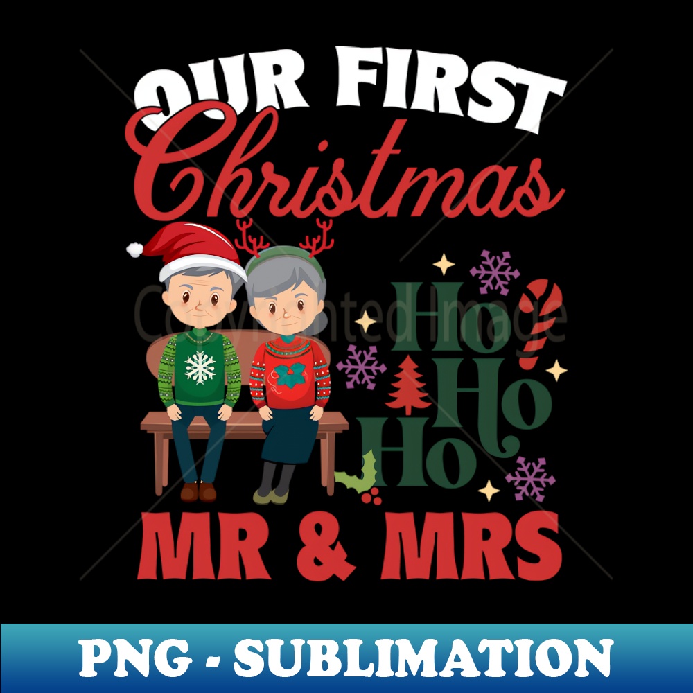 Our First Christmas Mr Mrs Claus Funny Christmas Matching C - Inspire ...