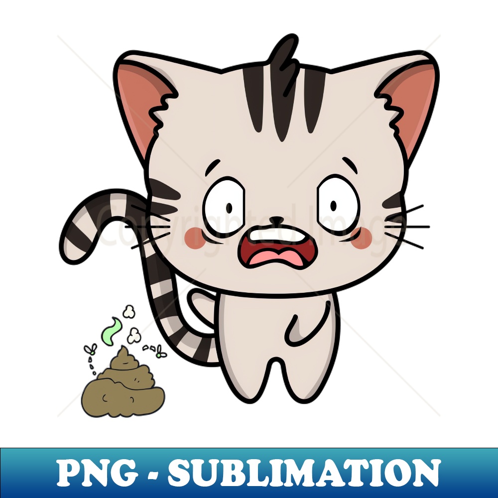 Funny tabby cat smells poo poo - Exclusive PNG Sublimation D | Inspire Uplift