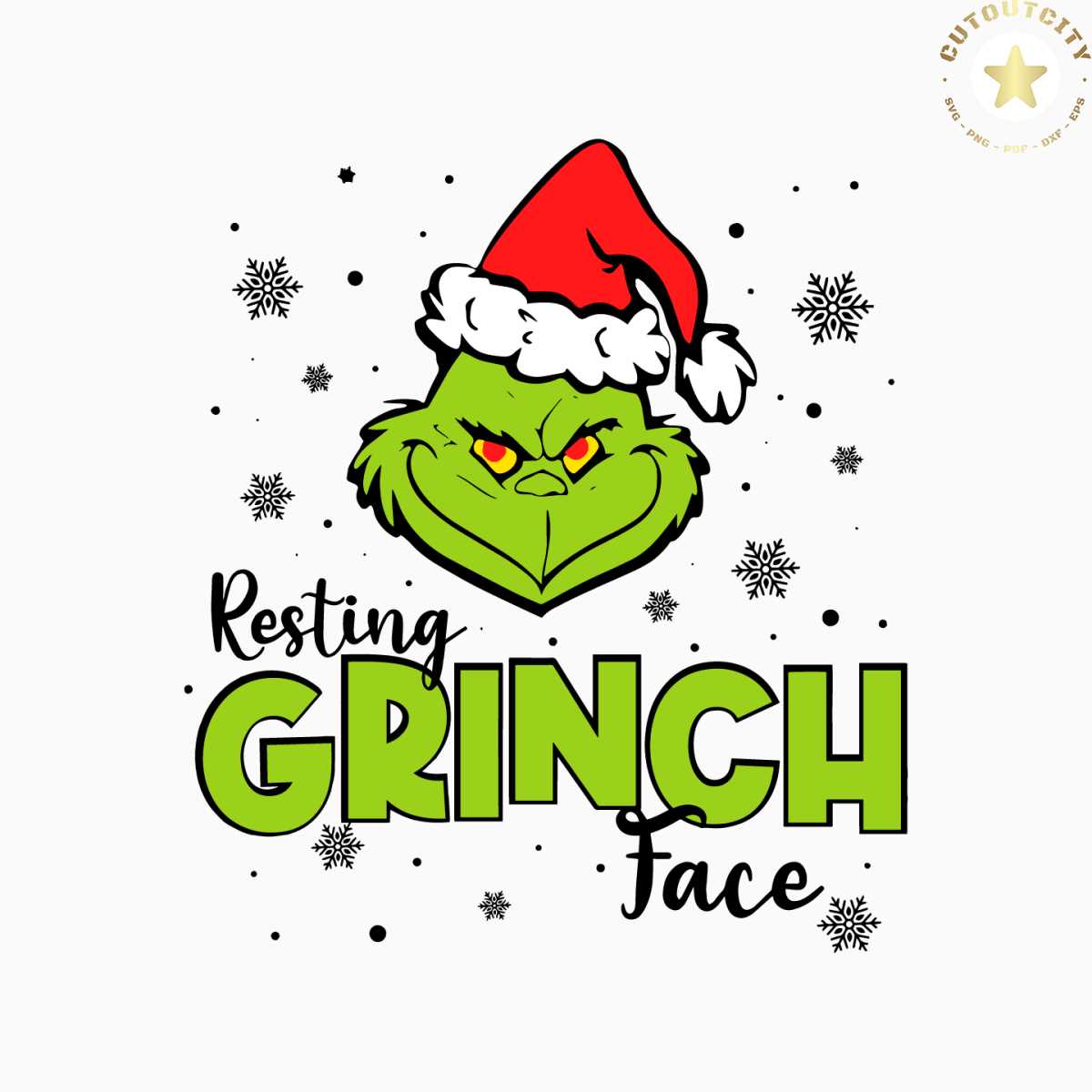 Funny Resting Grinch Face Funny Grinchmas SVG Download - Inspire Uplift