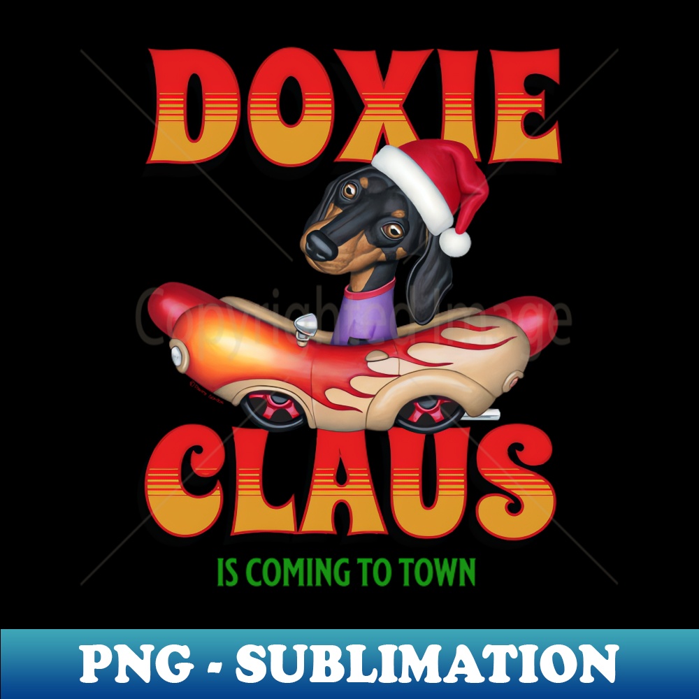 Cute Doxie Dog in classic car on Claus Dachshund is coming | Inspire Uplift