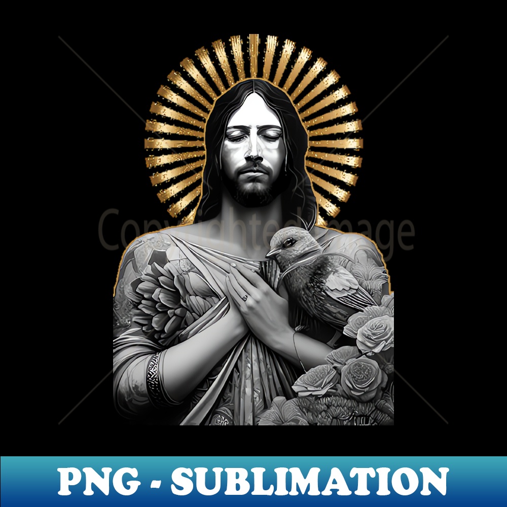 Jesus Christ with eyes closed - Elegant Sublimation PNG Down | Inspire ...