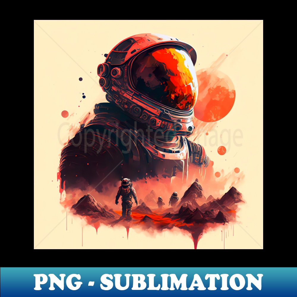 Space Mars exploration - Retro PNG Sublimation Digital Downl | Inspire Uplift