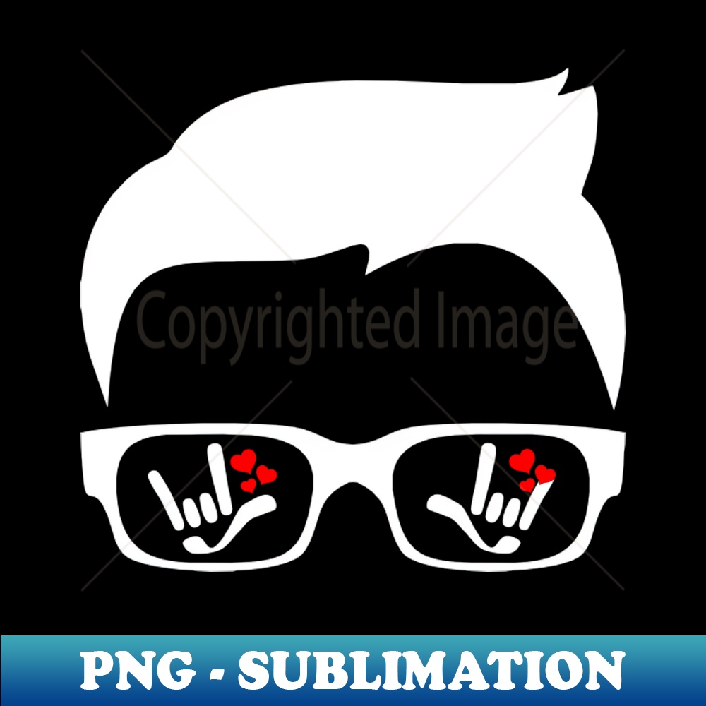 ASL ILY I Love You Hearts Glasses Head American Sign Languag | Inspire ...