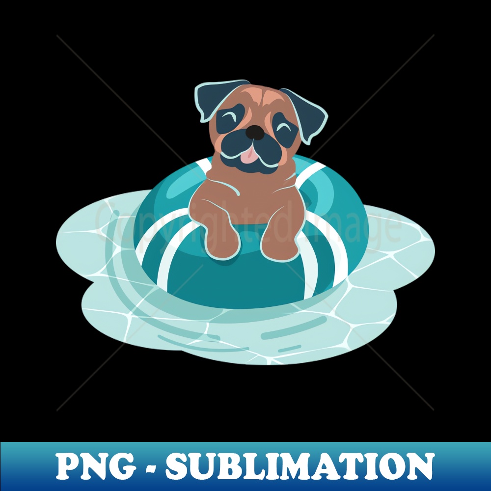 Summer pool pawty aqua background pug dog breed in vacation | Inspire ...