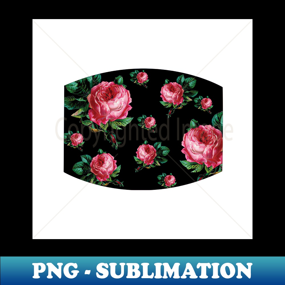Red Roses Art Pattern on black background - Exclusive PNG Su | Inspire ...