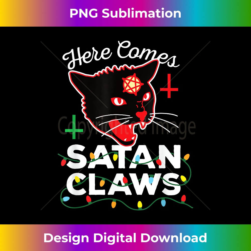 Hail Santa Funny Christmas Satan Claws Cat Punk Goth M - Chi | Inspire ...