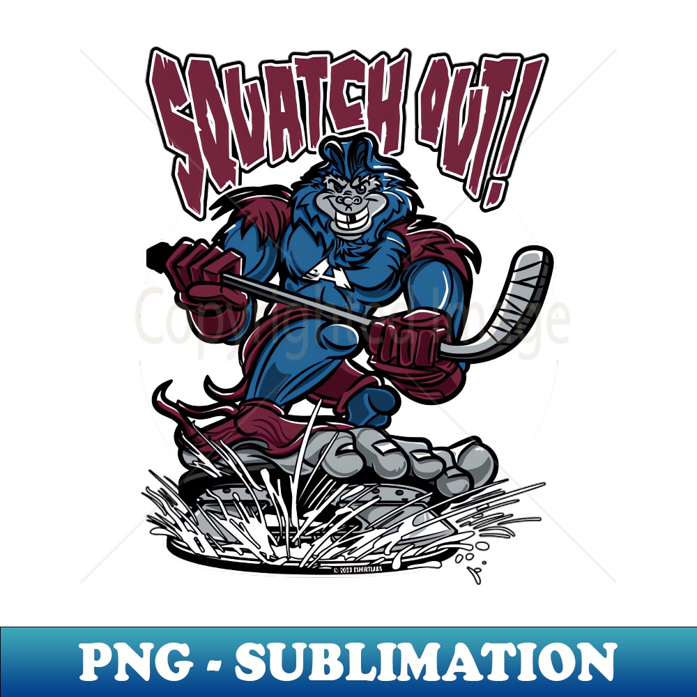 Squatch Out Hockey Player Mascot - Instant Sublimation Digit - Inspire ...