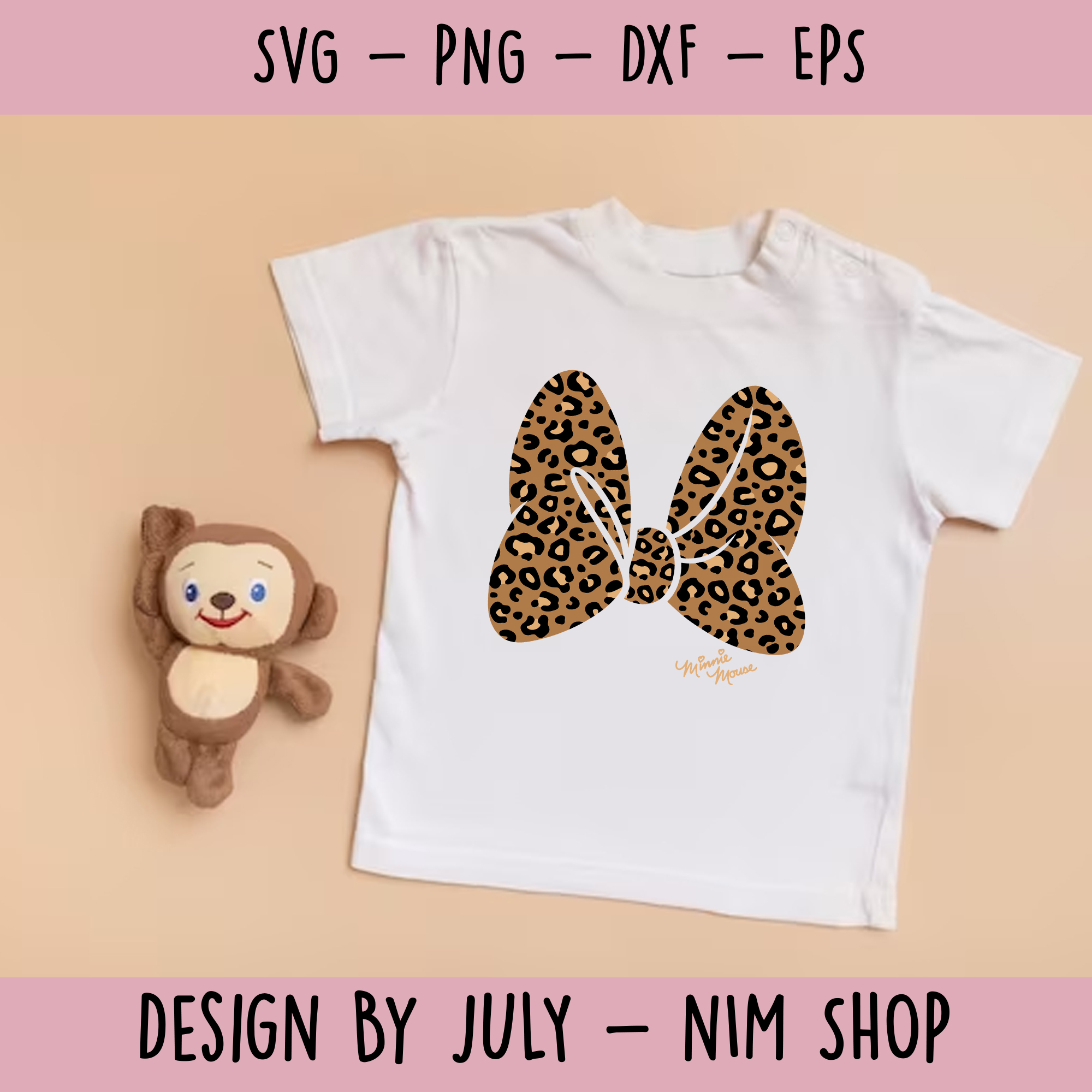 Disney Minnie Mouse, Leopard Minnie Bow SVG | Inspire Uplift