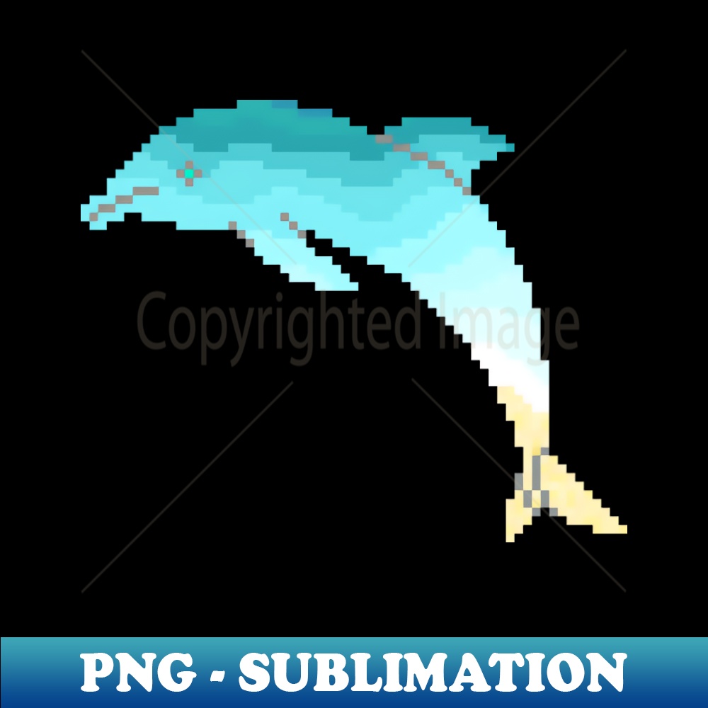 Modern Pixel Sea Dolphin - Modern Sublimation PNG File - Unl - Inspire Uplift