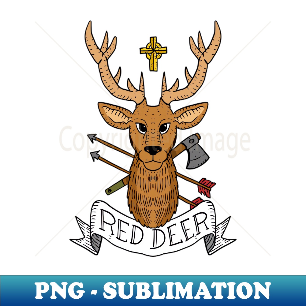 a red deer hunting design with a cross - PNG Sublimation Dig | Inspire ...