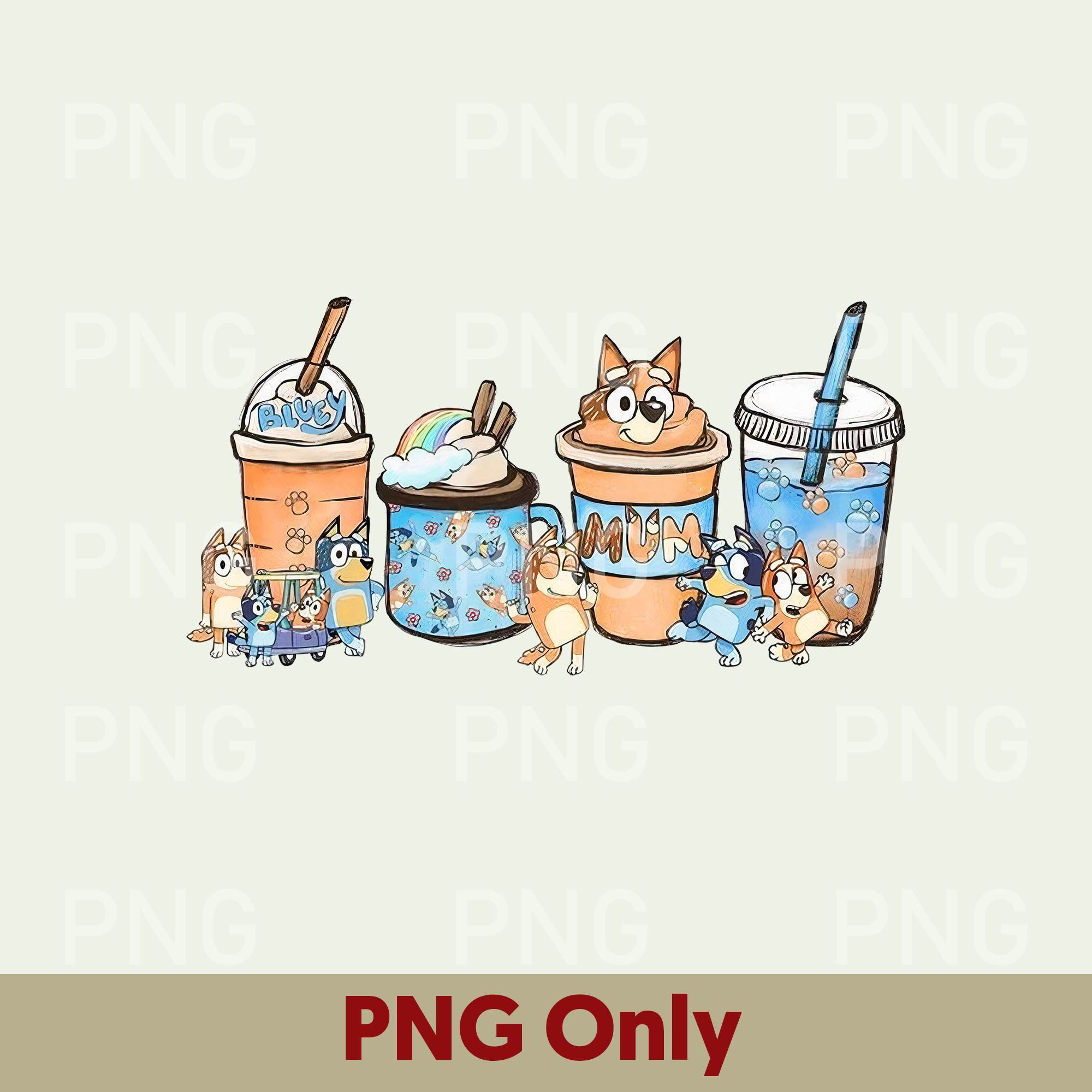 Bluey Coffee PNG, Bluey Mama PNG, Bluey Mom PNG, Bluey Coffe | Inspire ...
