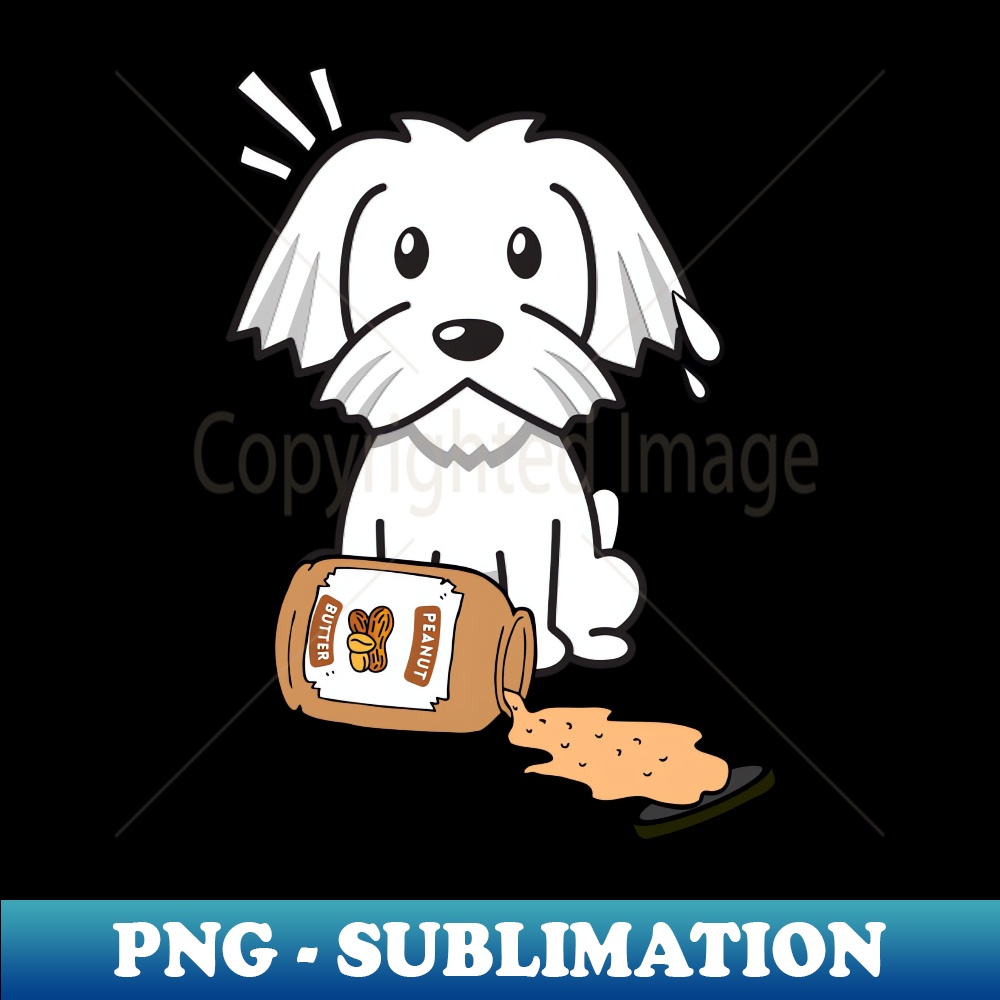 Cute White Dog spilled a jar of peanut butter - Unique Subli | Inspire ...