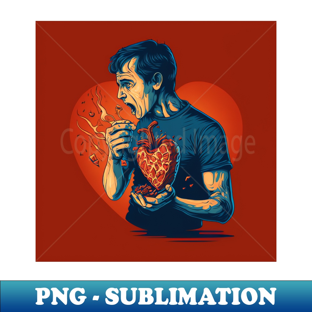Illustration of man eating his own heart in hands - Stylish | Inspire ...