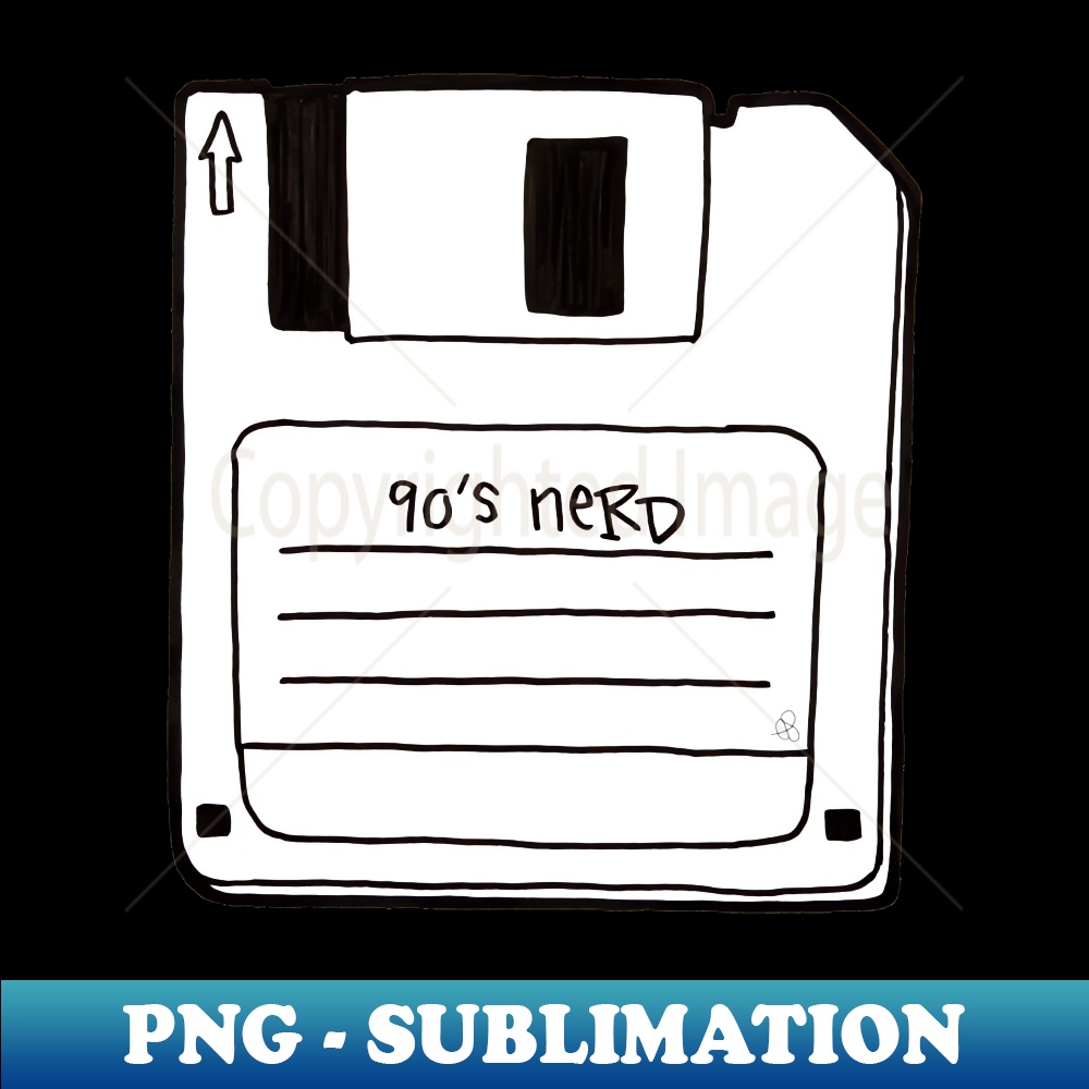 90s Nerd Black and White - Retro Floppy Disc Outline Drawing | Inspire ...