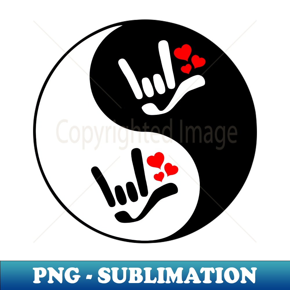 ASL ILY I Love You Yin Yang American Sign Language Design - | Inspire ...
