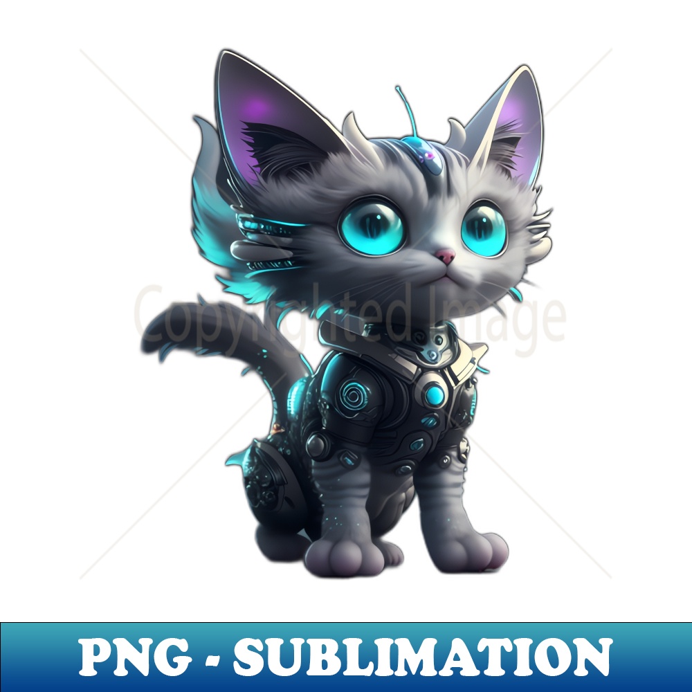 Futuristic Cyborg Cat - Creative Sublimation PNG Download - - Inspire ...