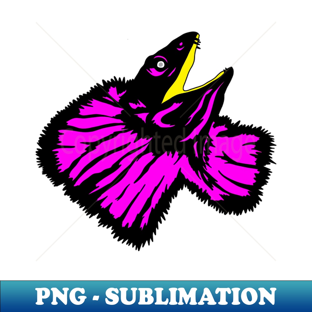 Stylized Neon Pink Frilled-neck Lizard - High-Quality PNG Su | Inspire ...