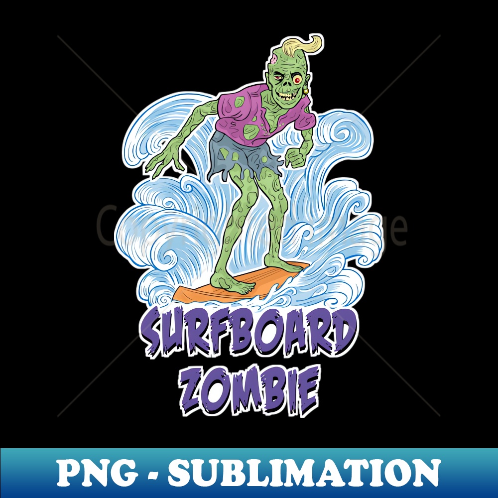 Surfboard Zombie cartoon comic book original art - PNG Trans | Inspire ...
