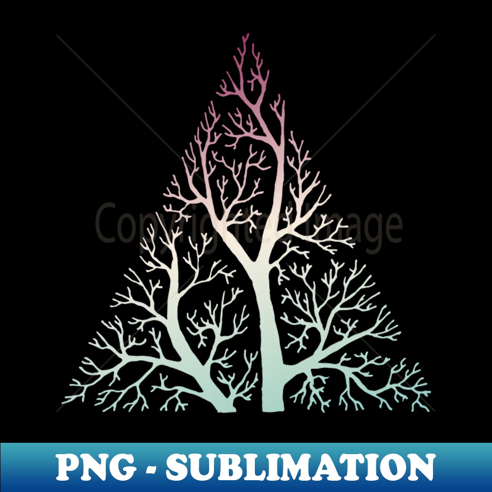 Stylized tree branches in triangle frame - purple cream and | Inspire ...