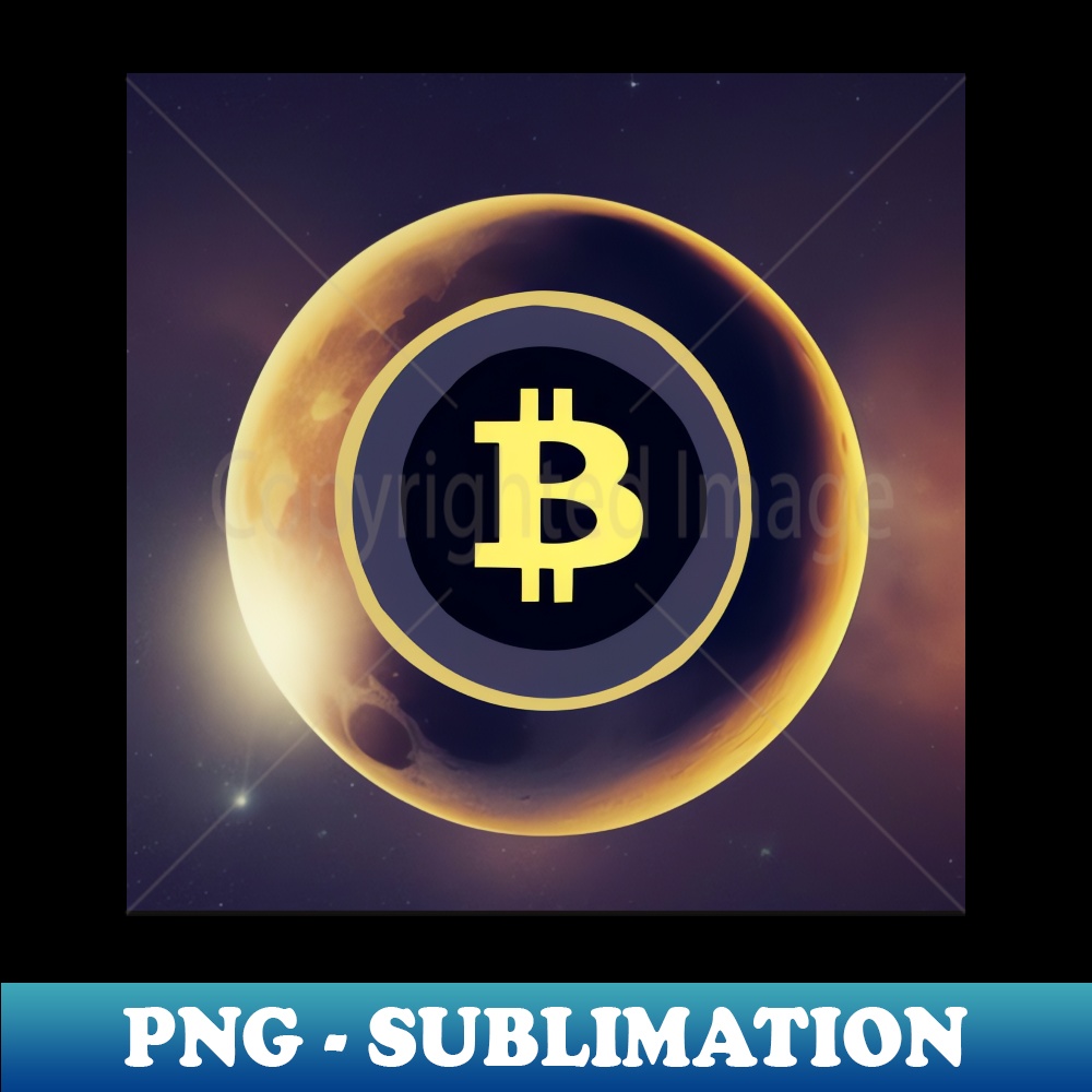 Bitcoin in Space To the Moon - PNG Transparent Sublimation F - Inspire ...