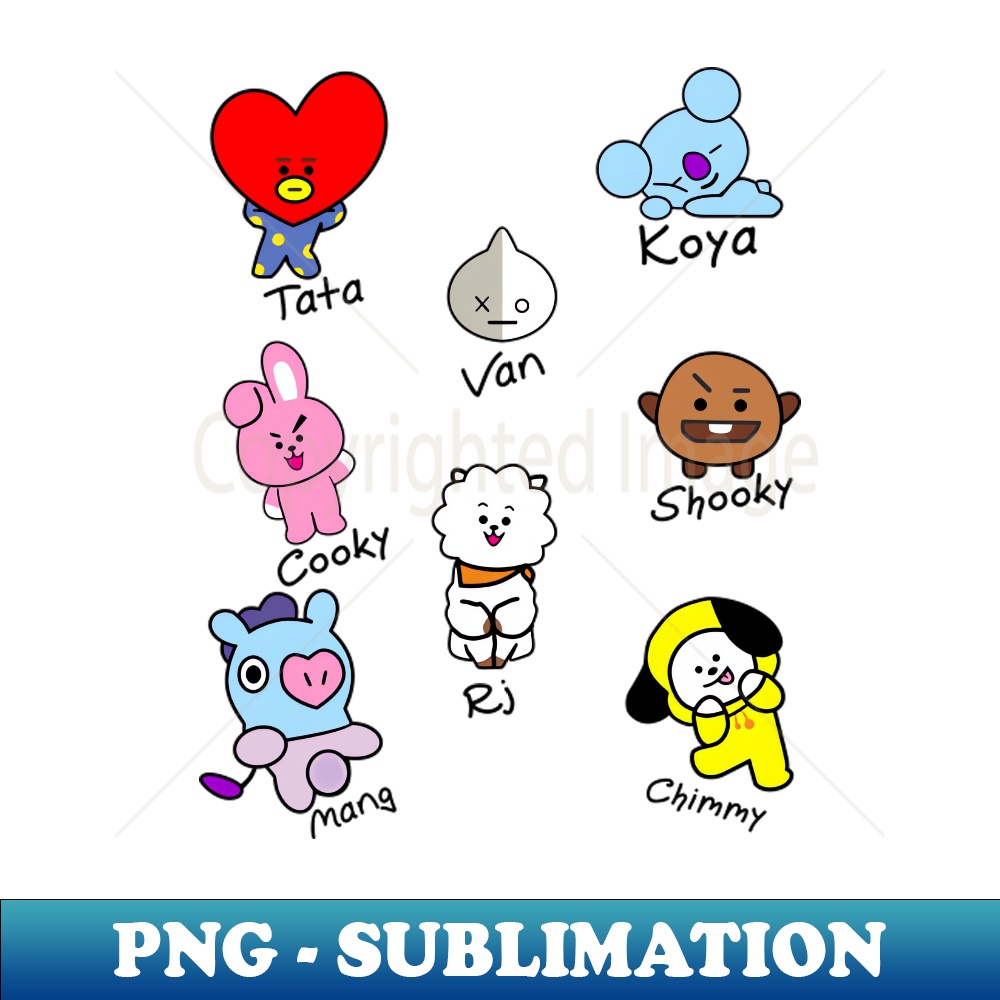 BT21 Character with name BTS Army - Professional Sublimati - Inspire Uplift