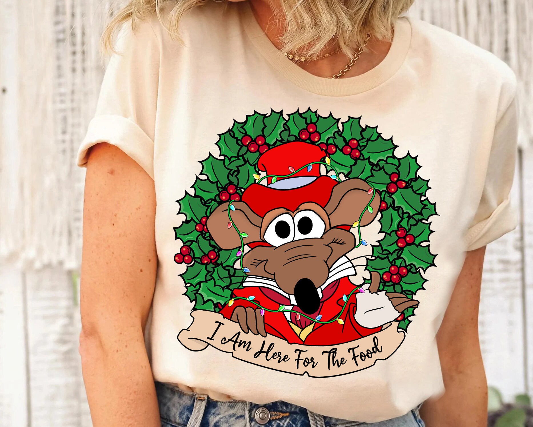 Disney Rizzo Rat I Am Here For The Food Shirt, Rizzo Xmas Li | Inspire ...