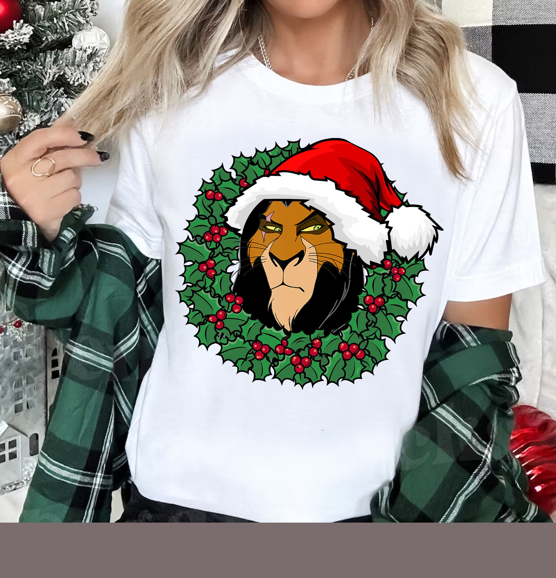 Disney Santa Scar Christmas Wreath TShirt, Disney The Lion K | Inspire ...
